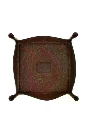 Etro Paisley Square Tray - Brown