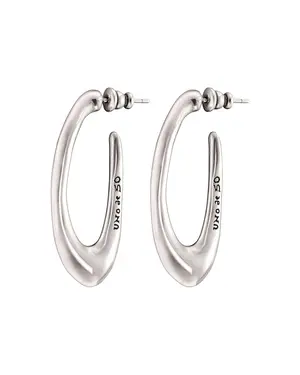 UNODE50 Sterling -plated Oval Hoop Earrings