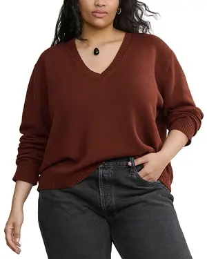 Jenni Kayne Simone V-neck Sweater - Rust