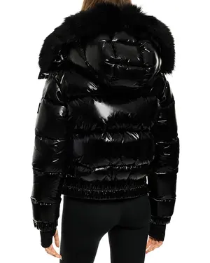 Sam. Luxe Stormi Shearling Trim Hooded Down Coat