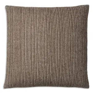 BLACKSAW Cortez Alpaca Throw Pillow, 20 - Coffee/ivory Micro Stripe