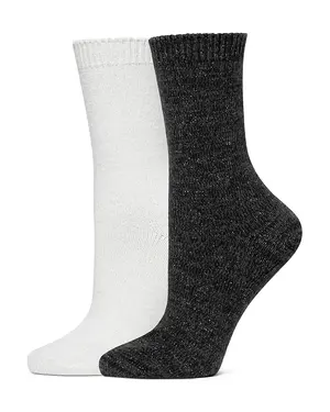 Hue Sparkle Marled Crew Socks Pack Of 2 - Ivory