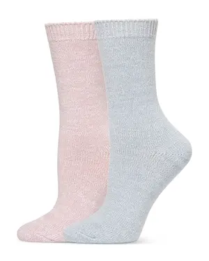 Hue Sparkle Marled Crew Socks Pack Of 2 - Pink