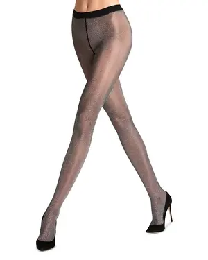 Falke Glitter Tights - Black/silver