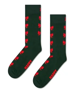 Happy Socks Bow Crew Socks - Dark Green