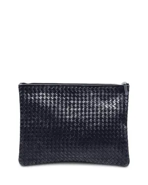 Dragon Diffusion Interlaced Leather Pochette - Black