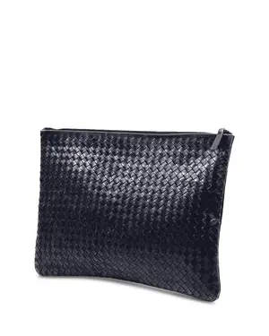 Dragon Diffusion Interlaced Leather Pochette - Black