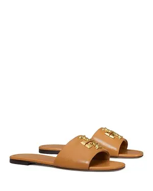 Tory Burch Eleanor Slide Sandals Caramel Corn