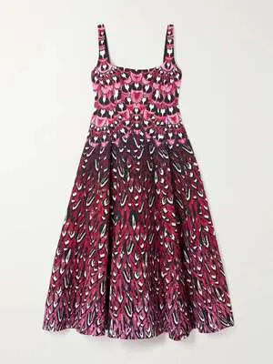 MARY KATRANTZOU Beaux Printed Crepe Midi Dress