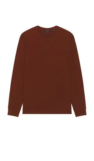Vince Jersey Pocket Crewneck Tee In Brown - Copperhead