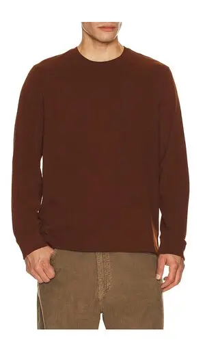 Vince Jersey Pocket Crewneck Tee In Brown - Copperhead