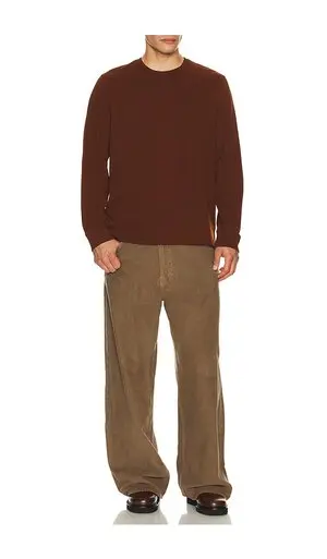 Vince Jersey Pocket Crewneck Tee In Brown - Copperhead