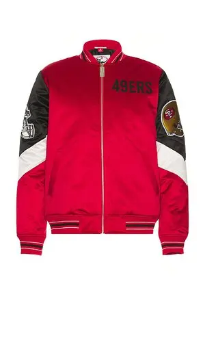 Mitchell & Ness Nfl 49ers Throw It Back Heavyweight Satin Jacket
