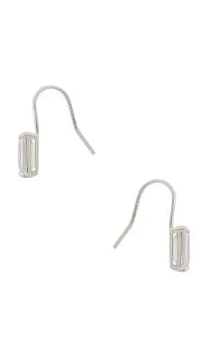 Shashi Emerald Baguette French Hook Earrings
