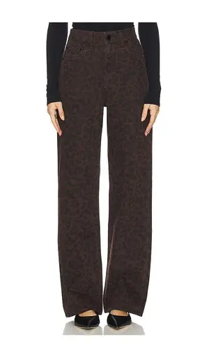 Rag & Bone Shea Relaxed Straight Jeans - Leopard
