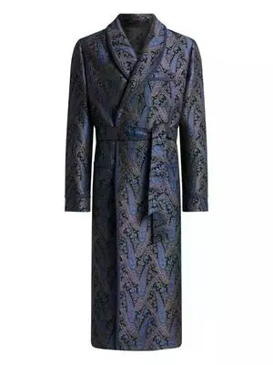 Etro Jacquard Paisley-motif Robe - Blue