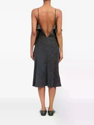 MAISON MARGIELA Folded Jacquard Slip Midi Dress - Grey