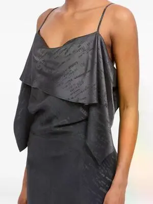 MAISON MARGIELA Folded Jacquard Slip Midi Dress - Grey