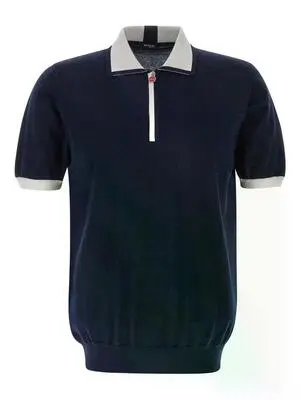 Kiton Zip-up Polo Shirt - Blue