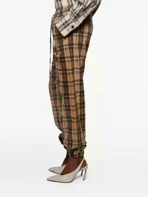 Attico Plaid Long Pant - Brown