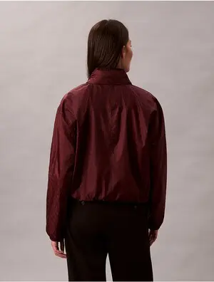 Calvin Klein Allover Monogram Windbreaker Jacket - Merlot