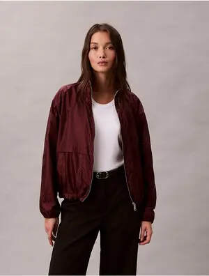 Calvin Klein Allover Monogram Windbreaker Jacket - Merlot