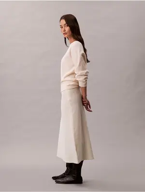 Calvin Klein Merino Wool Knit Midi Skirt