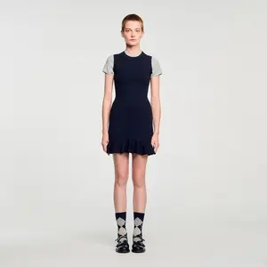 Sandro 2-in-1 Mini Knit Dress