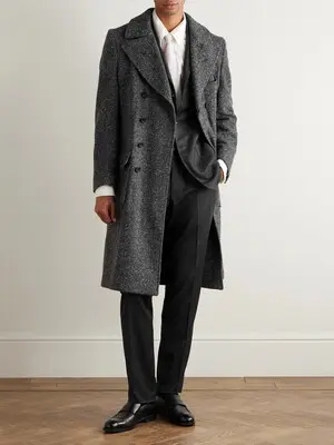 Rubinacci Double-breasted Belted Virgin Wool And Cashmere-blend Coat