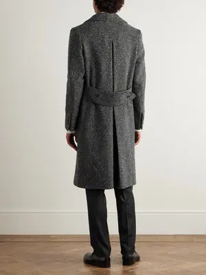 Rubinacci Double-breasted Belted Virgin Wool And Cashmere-blend Coat