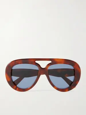 Loewe Curvy Aviator-style Sunglasses - Tortoiseshell