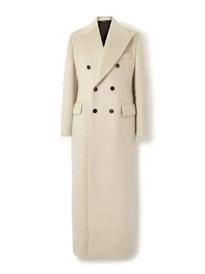 Dolce & Gabbana Double-breasted Mohair-blend Coat - Neutrals