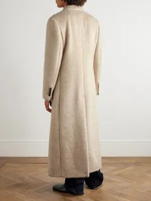 Dolce & Gabbana Double-breasted Mohair-blend Coat - Neutrals