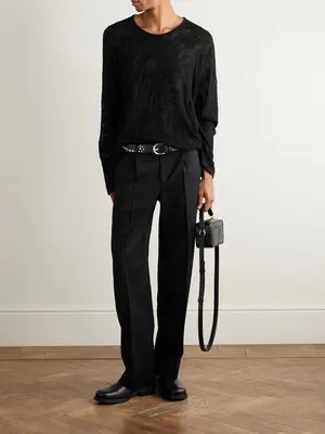 Our Legacy Floral-jacquard Merino Wool-gauze Sweater