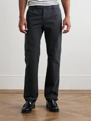 Massimo Alba Straight-leg Stretch-cotton Gabardine Trousers - Gray