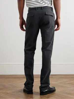 Massimo Alba Straight-leg Stretch-cotton Gabardine Trousers - Gray