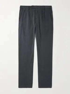 Massimo Alba Straight-leg Stretch-cotton Gabardine Trousers - Gray