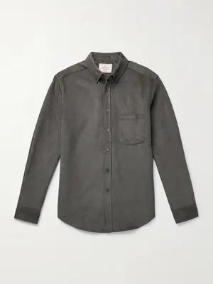 Portuguese Flannel Lobo 2.0 Button-down Collar Cotton-corduroy Shirt - Gray