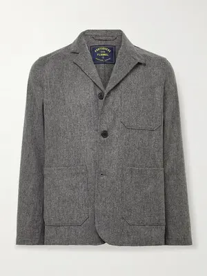 Portuguese Flannel Unstructured Wool Suit Jacket