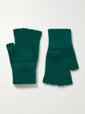 DRAKE'S Cashmere Fingerless Gloves - Green
