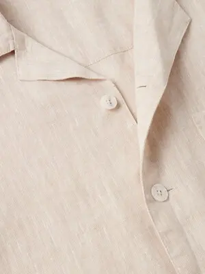 Derek Rose Sicily 1 Linen Pyjama Set - Neutrals