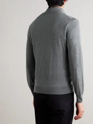 Canali Wool Half-zip Sweater - Gray