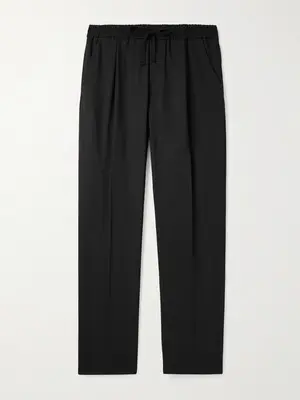 Altea Straight-leg Pleated Wool-blend Trousers