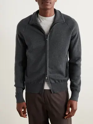 PIACENZA CASHMERE 1733 Slim-fit Virgin Wool Zip-up Cardigan