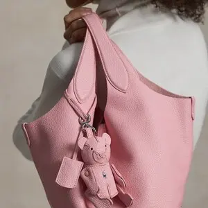 Ralph Lauren Polo Bear Leather Bag Charm - Cotton Candy