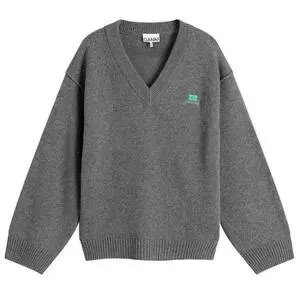 GANNI Core Future Wool Mix V-neck Jumper