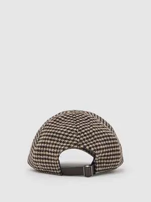 REISS Wool-blend Houndstooth-check Cap