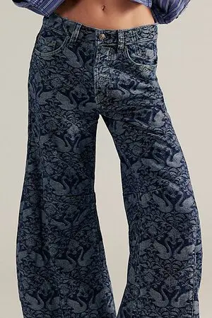 Free People We The Free Eden Jacquard Flare Jeans - Swan Song