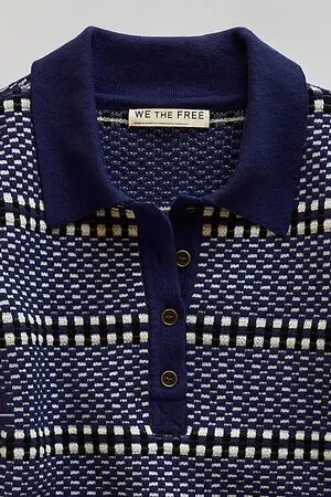 Free People We The Free Level Up Polo - Navy Combo