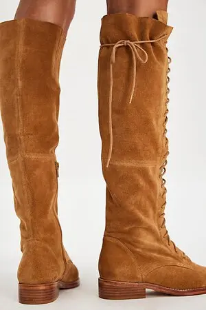 Free People Davey Over-the-knee Lace-up Boots - Camel